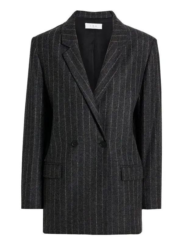 IRO PARIS Donesi Pinstriped Wool-blend Blazer - Dark Gray