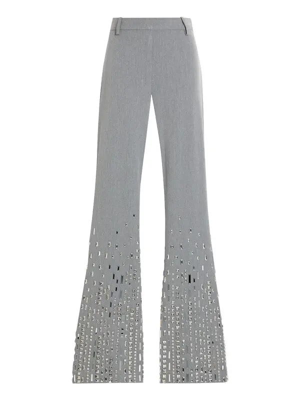 Retrofete Crystal-embellished Flared Pants - Gray