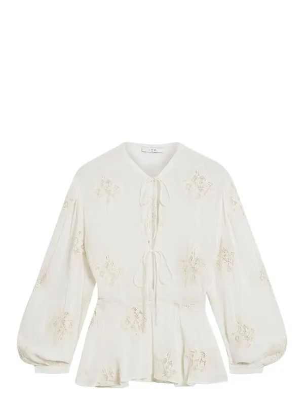IRO PARIS Lalia Chiffon And Crocheted Lace Blouse - Ecru