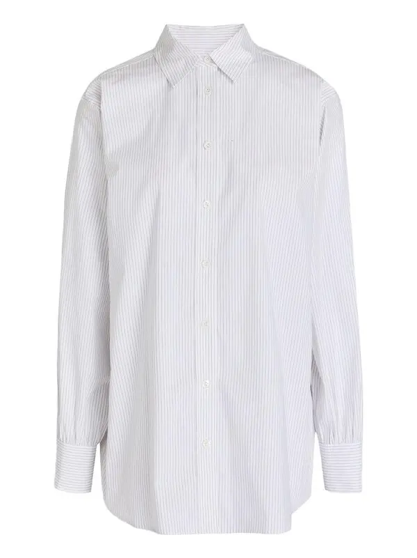FRAME Striped Cotton-blend Poplin Shirt - White