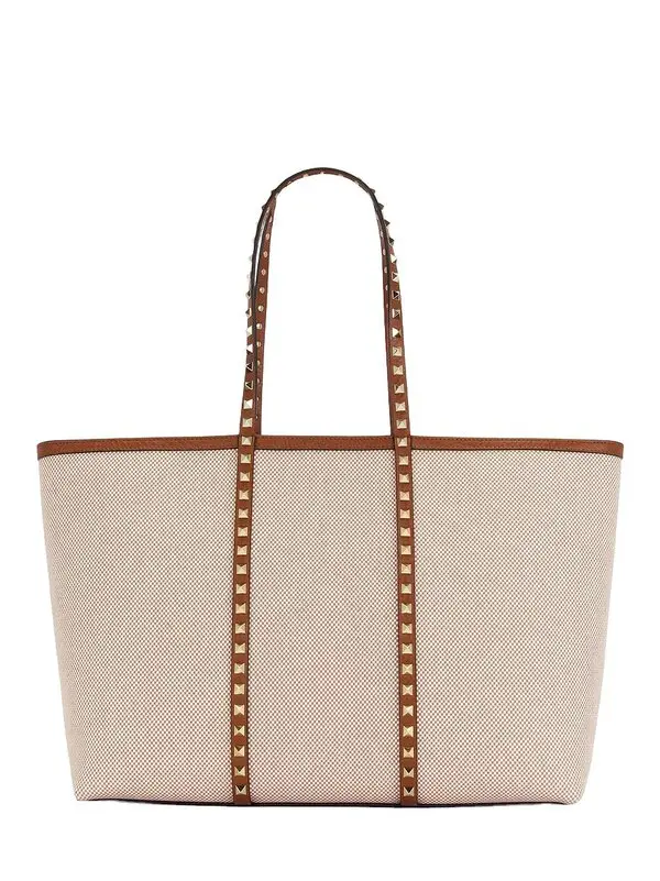 Valentino Garavani Rockstud Tote Bag - Naturale  Tobacco  & Selleria