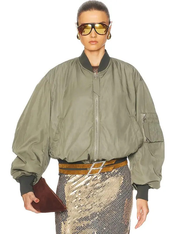 Attico Bomber Jacket - Military Green