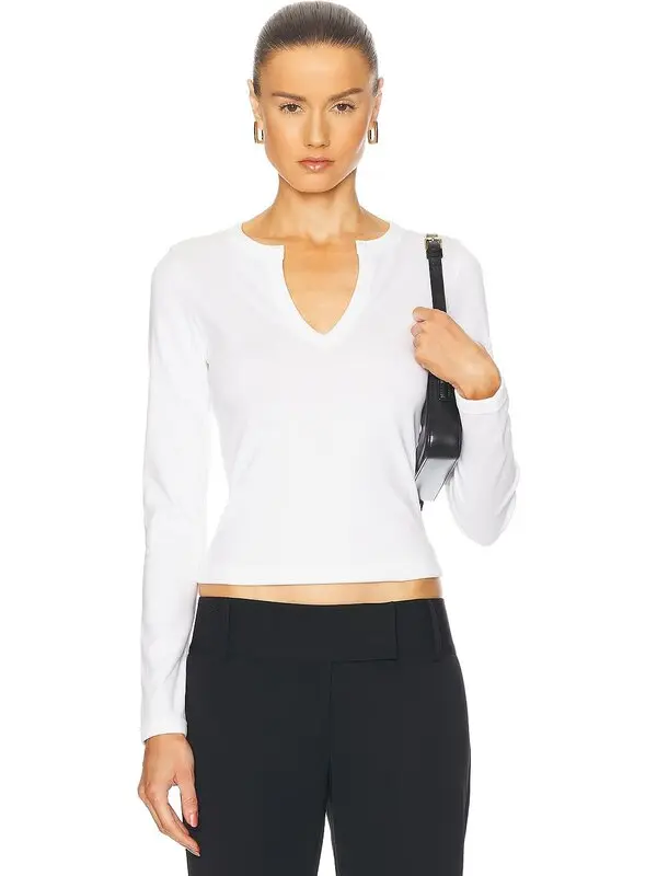 FLORE FLORE Iman Long Sleeve Top - White