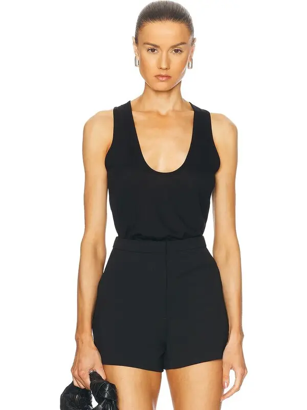 Loulou De Saison Albia U-collar Tank Top - Black