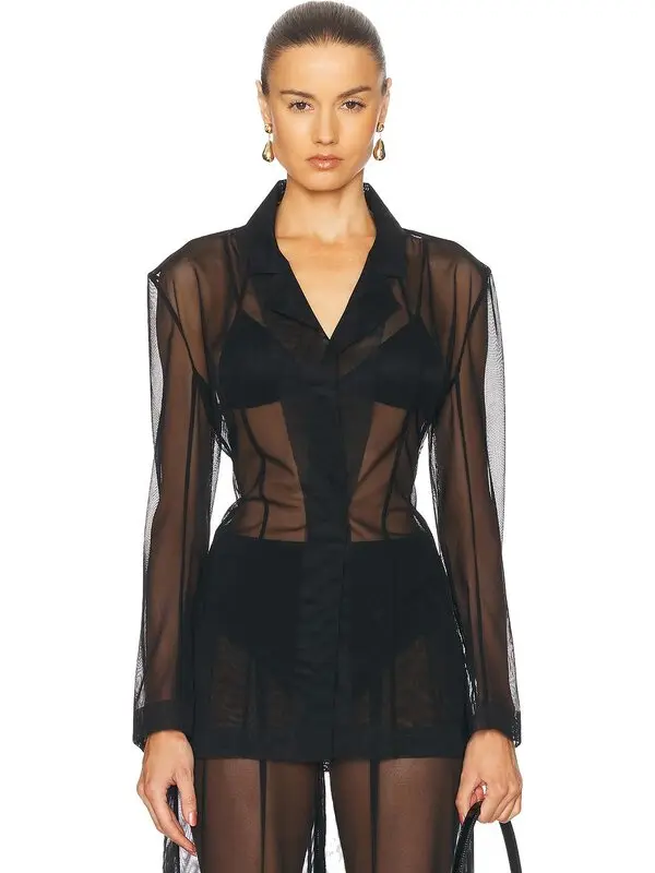 Norma Kamali Classic Single Breasted Jacket - Black