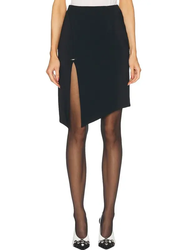 MUGLER Slit Long Skirt - Black