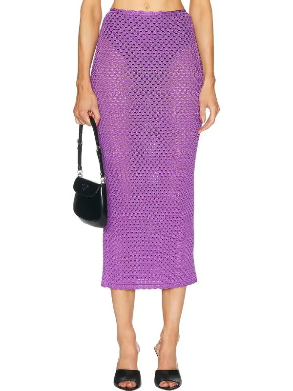 Dolce & Gabbana Crochet Midi Skirt - Purple