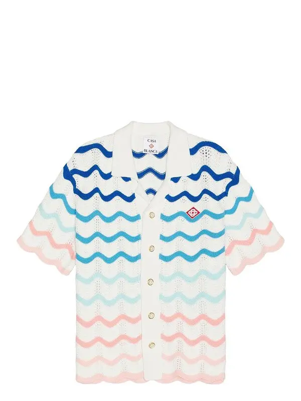 Casablanca Wave Shirt In White - Multi