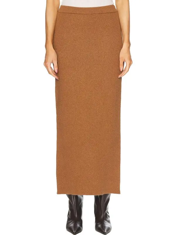 SEROYA Hazel Knit Maxi Skirt - Camel