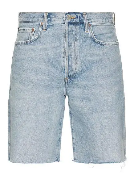 AGOLDE Anson Denim Shorts With Raw Hem - Blue