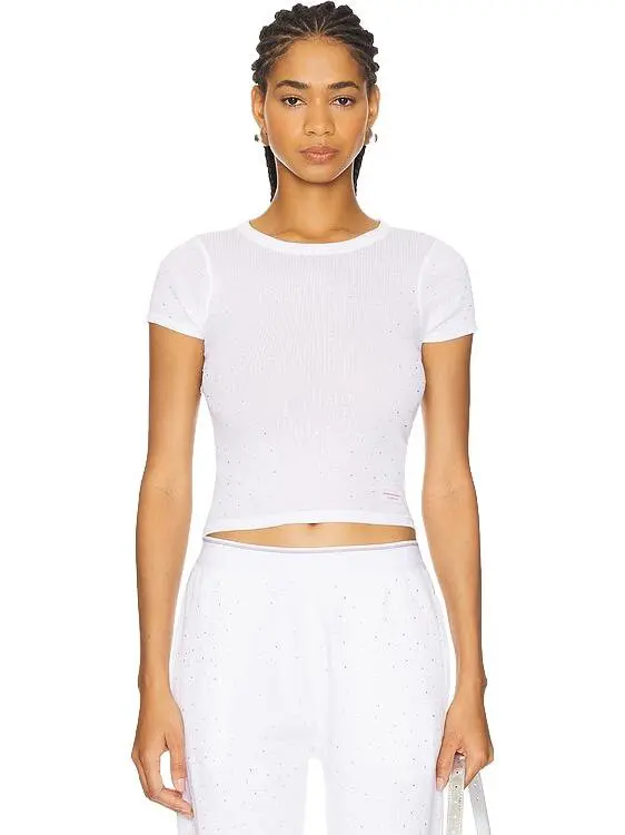 Alexander Wang Hotfix Short Sleeve Crewneck Tee - White