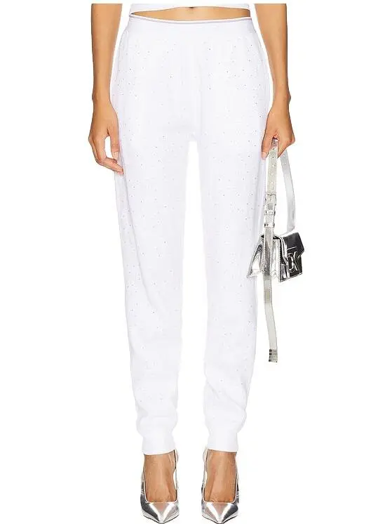 Alexander Wang Hotfix Waffle Jogger Pant - White