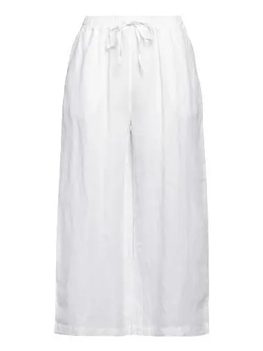 120% Lino Wide-leg Linen Pants - White