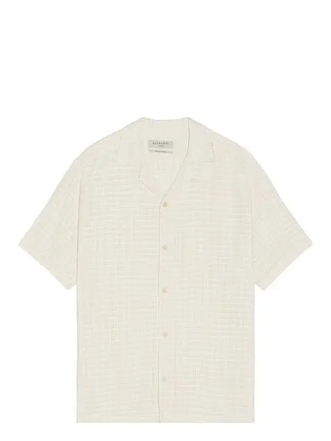 ALLSAINTS Madin Button Down Shirt In Cream - Sandy White