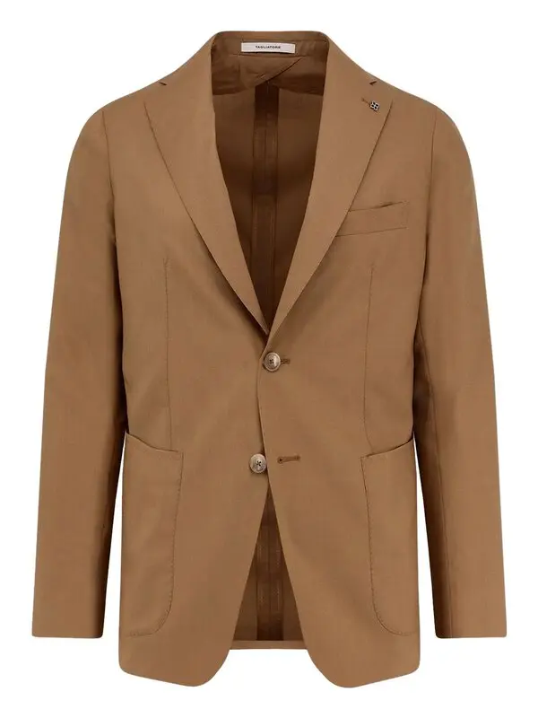 Tagliatore Montecarlo Virgin Wool And Silk Blazer - Beige