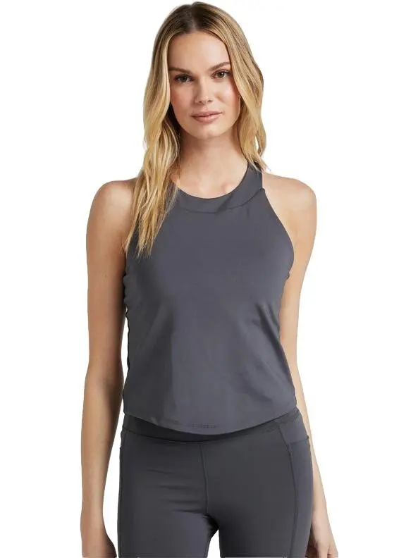 LOSANO High Neck Racerback Tank Top - Gray