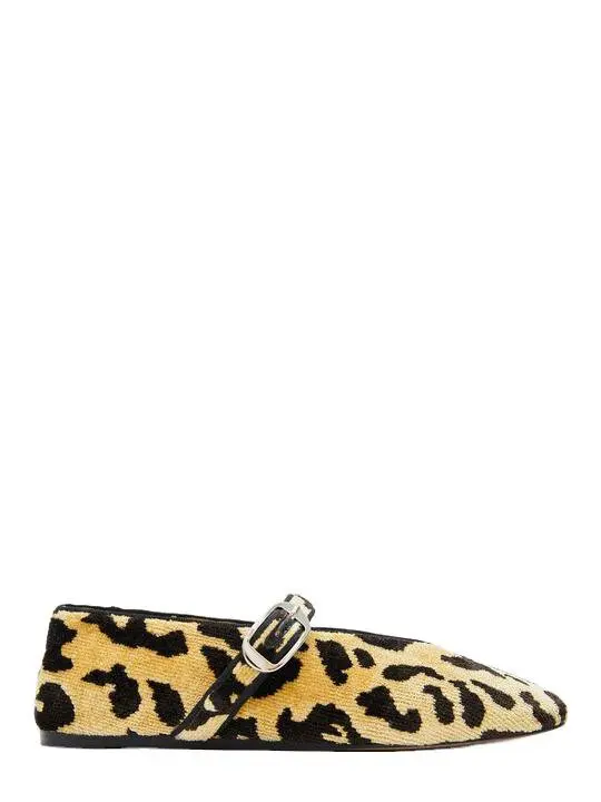Le Monde Beryl Stella Leopard Velvet Slippers - Red