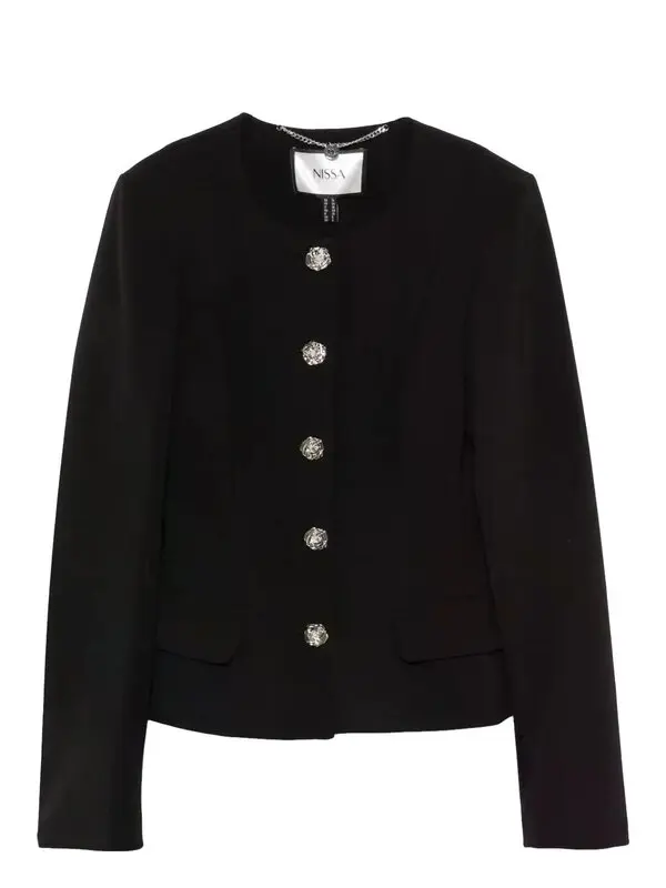 NISSA Flower-button Jacket - Black