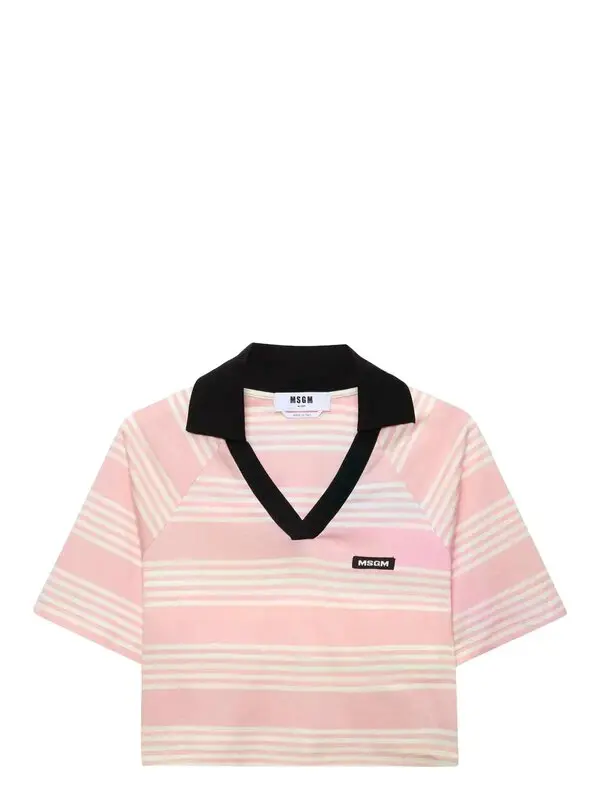 MSGM Striped Polo Shirt - Pink