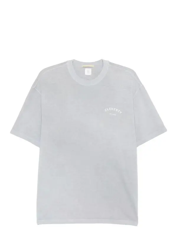 Eleventy Logo-print T-shirt - Blue