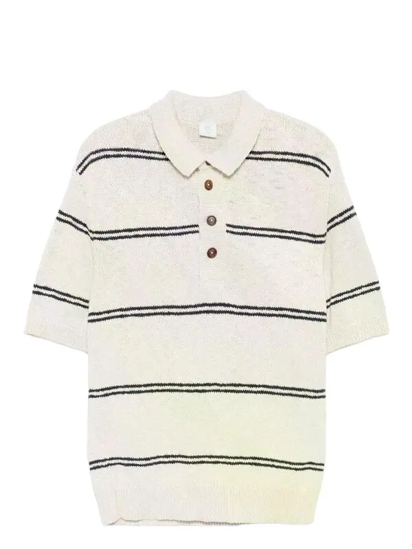 Eleventy Striped Polo Shirt - Neutrals