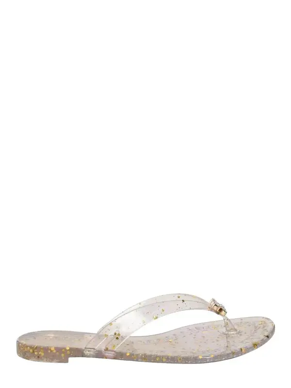 Casadei Glitter Detail Flip Flops - White