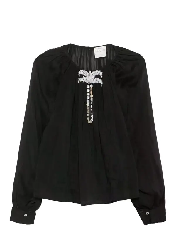 FORTE_FORTE Bead-embellished Blouse - Black