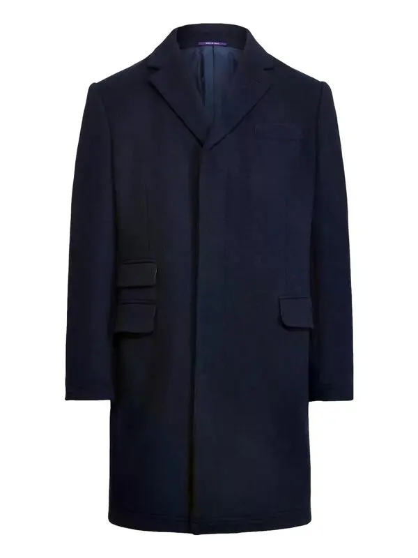 Ralph Lauren Purple Label Brushed Wool Coat - Blue