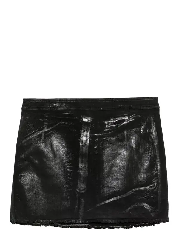 Rick Owens Coated Mini Skirt - Black
