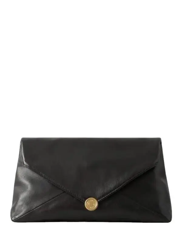 Dries Van Noten Textured-leather Clutch - Black