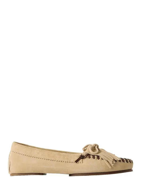 Paris Texas Indiana Suede Loafers - Ecru