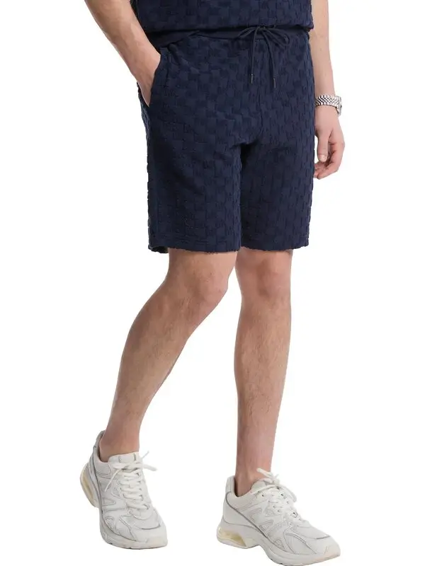 Michael Kors Logo Jacquard Terry Shorts - Blue