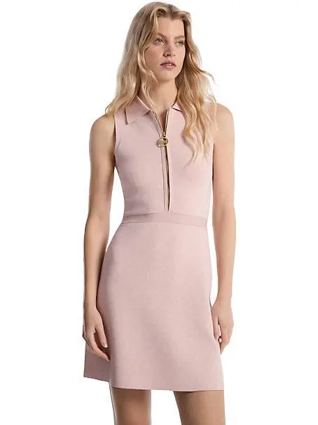 Michael Kors Logo Jacquard Zip-up Dress - Pink