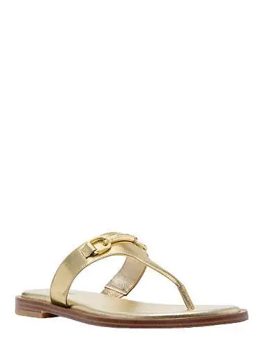 Michael Kors Carson Crackled Metallic Leather Sandal - Gold