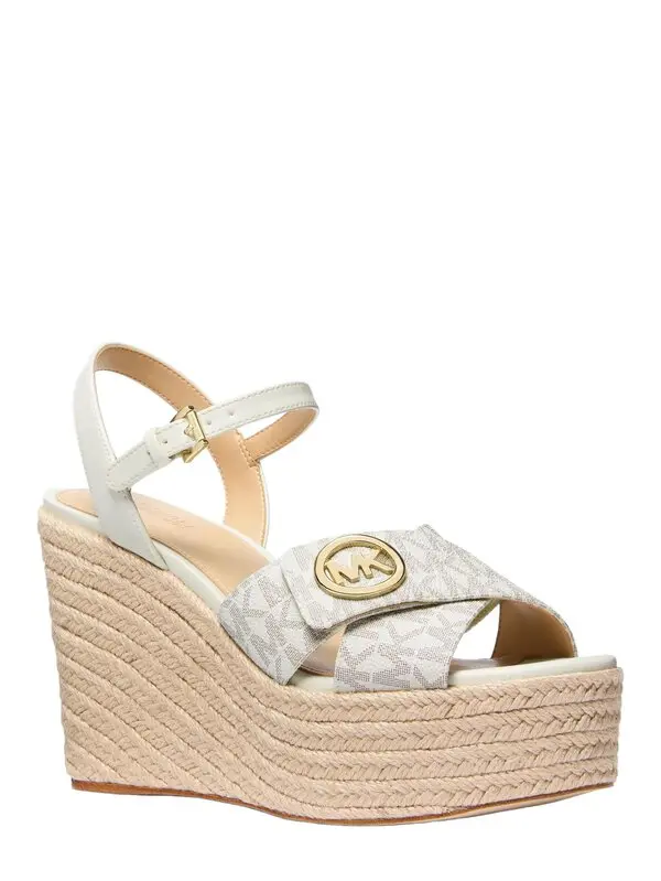 Michael Kors Hannah Wedge Sandals - Natural