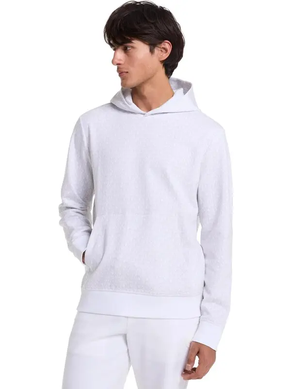 Michael Kors Signature Logo Cotton Blend Hoodie - White