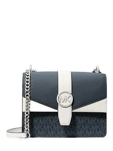 Michael Kors Greenwich Small Signature Logo Crossbody Bag - Blue