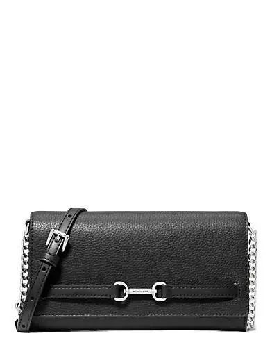 Michael Kors Carson Large Pebbled Leather Convertible Crossbody Bag - Black