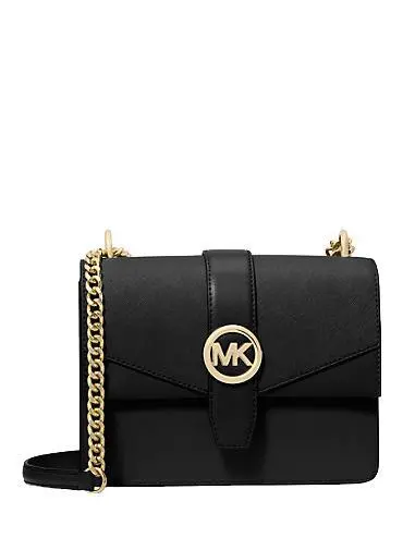 Michael Kors Greenwich Small Saffiano Leather Crossbody Bag - Black