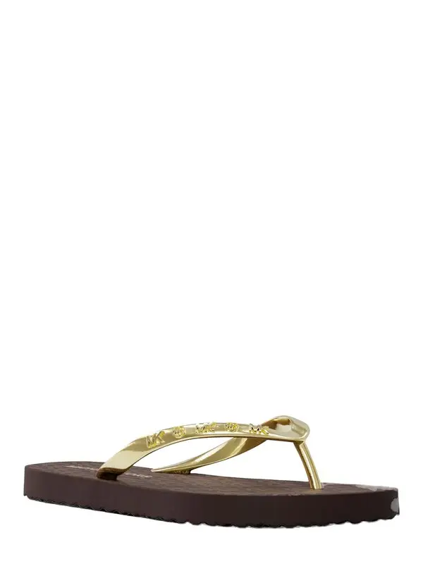 Michael Kors Signature Logo Flip Flops - Brown