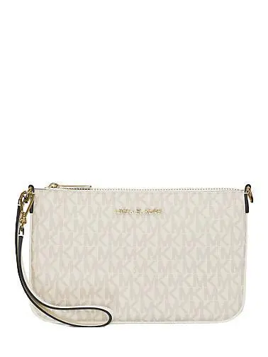 Michael Kors Jet Set Small Signature Logo Convertible Wristlet - Natural