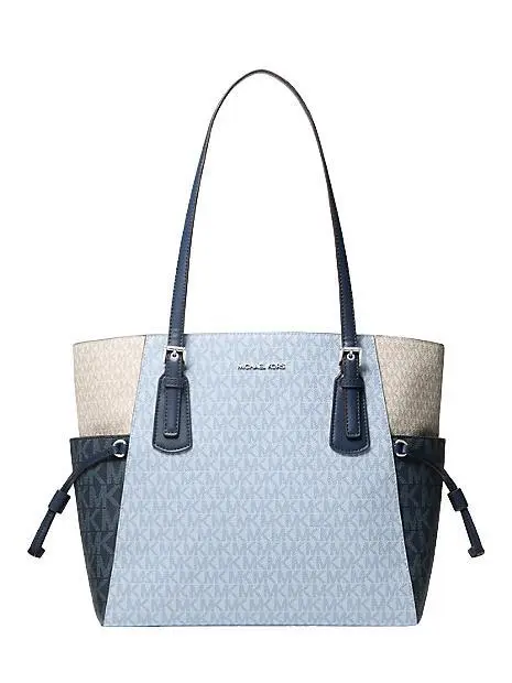 Michael Kors Voyager Large Signature Logo Tote Bag - Blue