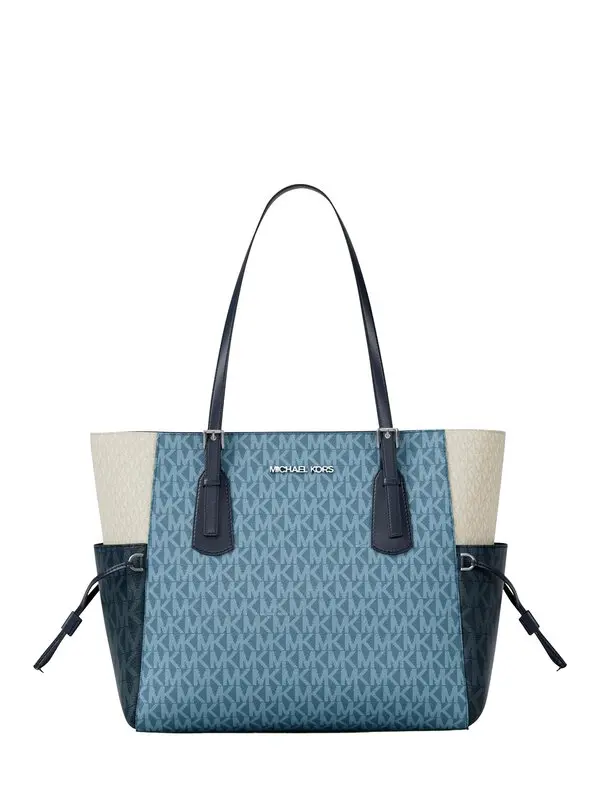 Michael Kors Voyager Large Signature Logo Tote Bag - Blue
