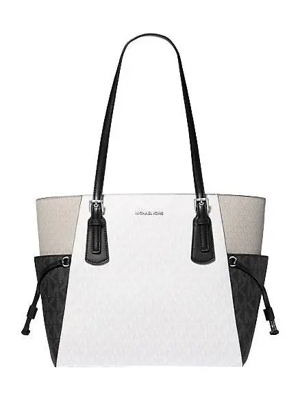 Michael Kors Voyager Large Signature Logo Tote Bag - White