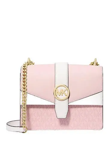 Michael Kors Greenwich Small Signature Logo Crossbody Bag - Pink