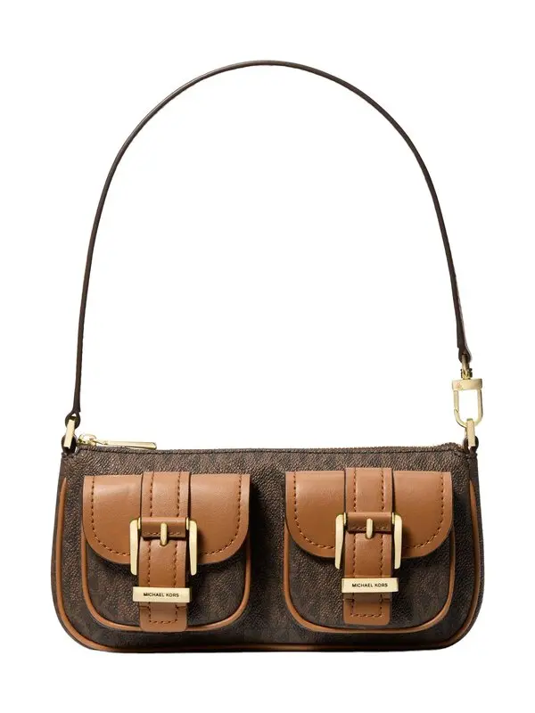 Michael Kors Zoe Small Signature Logo Pochette - Brown