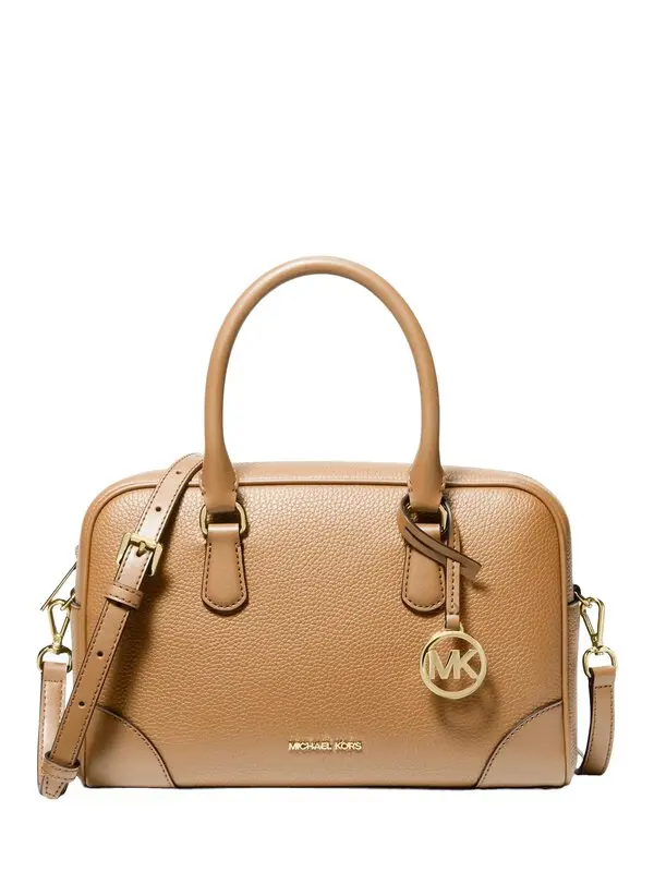 Michael Kors Thompson Pebbled Leather Satchel - Brown