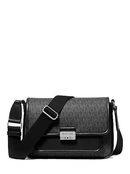 Michael Kors Bradshaw Medium Signature Logo Messenger Bag - Black