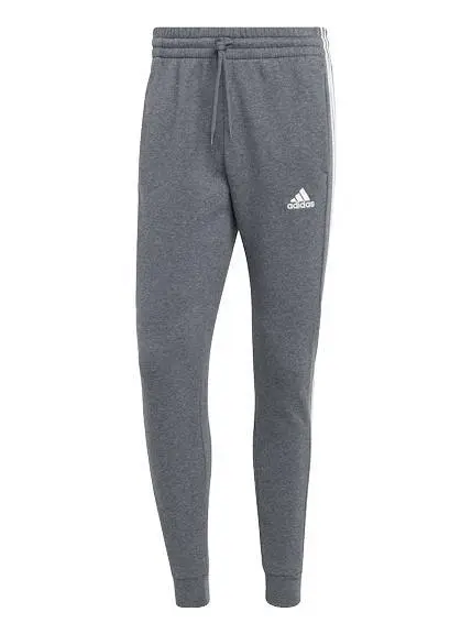 Adidas Essentials Fleece 3stripes Tapered Cuff Pants - Dark Grey Heather