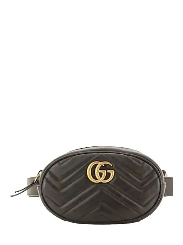 Gucci Gg Marmont Belt Bag Matelasse Leather - Black/gold